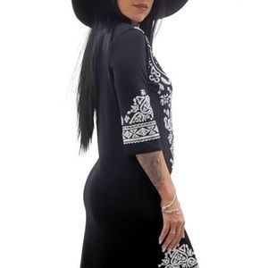 IWT Brands | Dresses | Iwt Brands Curvy Plus Black Embroidered Dress ...